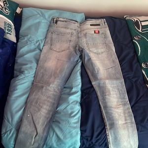 Black Pike | Jeans | Blue Paint Splattered Jeans Black Pike | Poshmark